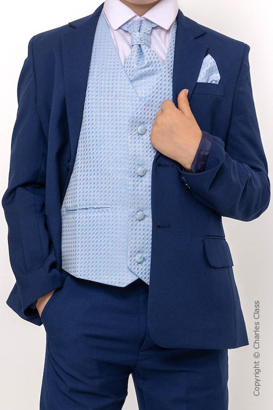 Boys Royal Blue Diamond Blue Suit | Boys Wedding Suit | Charles Class