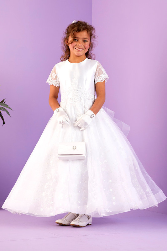 Communion Dress | White Tulle Waterfall Dress - Style Esme