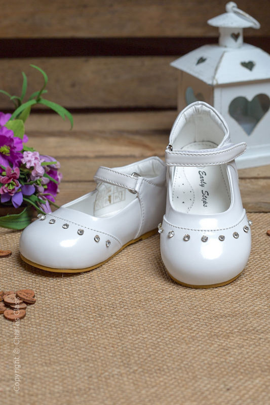 Girls White Fairy Leather Shoes | Flower Girl Shoes | Charles Class