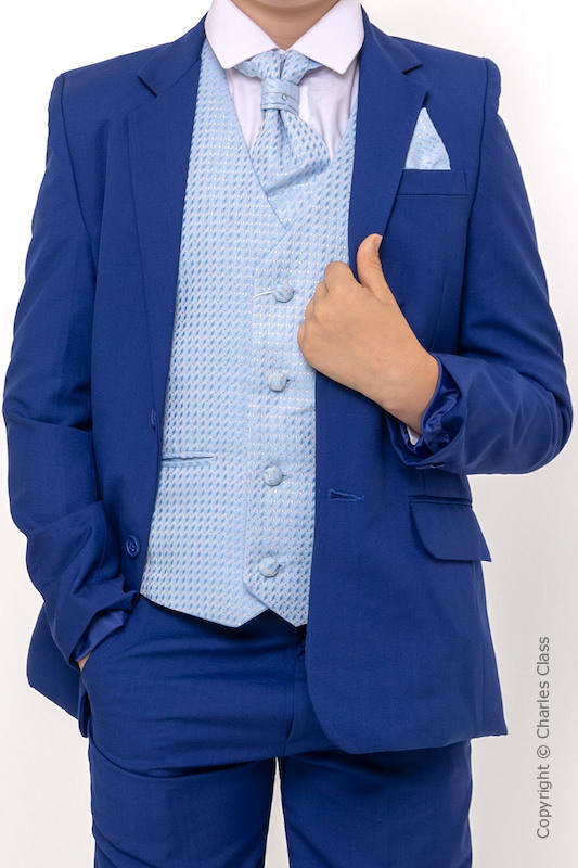 Boys Electric Blue Diamond Blue Suit | Boys Wedding Suit | Charles Class