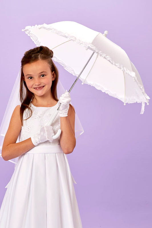 White Frill Communion Umbrella - Style Shona | First Holy Communion