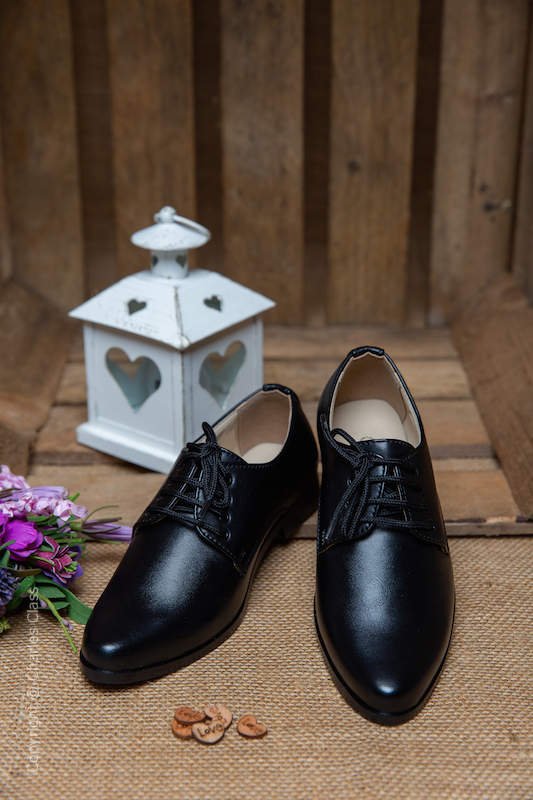 Boys Black Matt Leather Pointed Shoes | Boys Smart Wedding Shoes