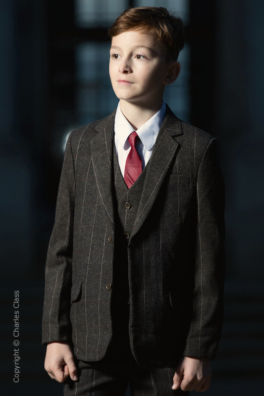 Boys Brown Tweed Check Jacket | Boys Tweed Jacket | Charles Class