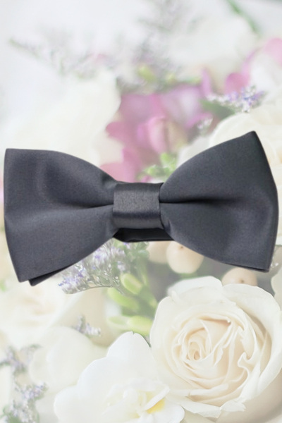 Boys Grey Adjustable Matt Satin Dickie Bow | Burgundy Bow Tie