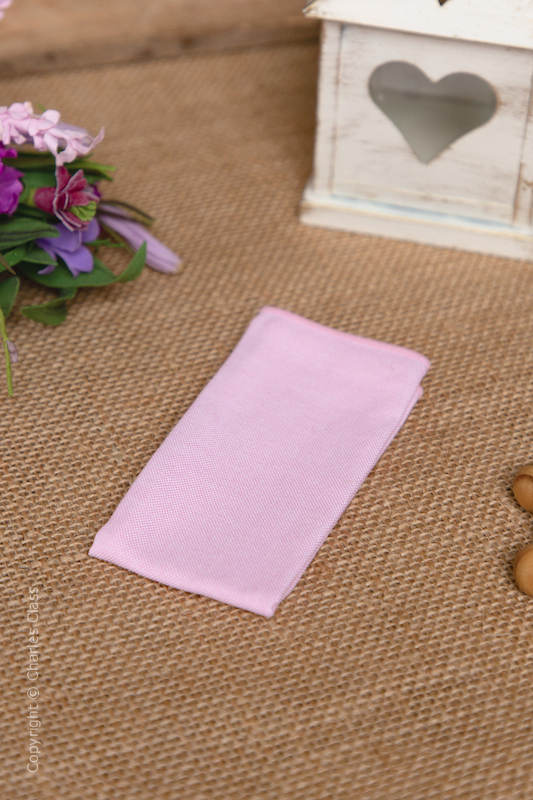 Pastel Pink Cotton Pocket Square | Boys Pink Wedding Handkerchief