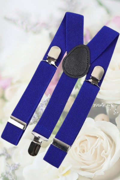 Boys Royal Blue Formal Y-Back Braces | Boys Blue Wedding Suspenders