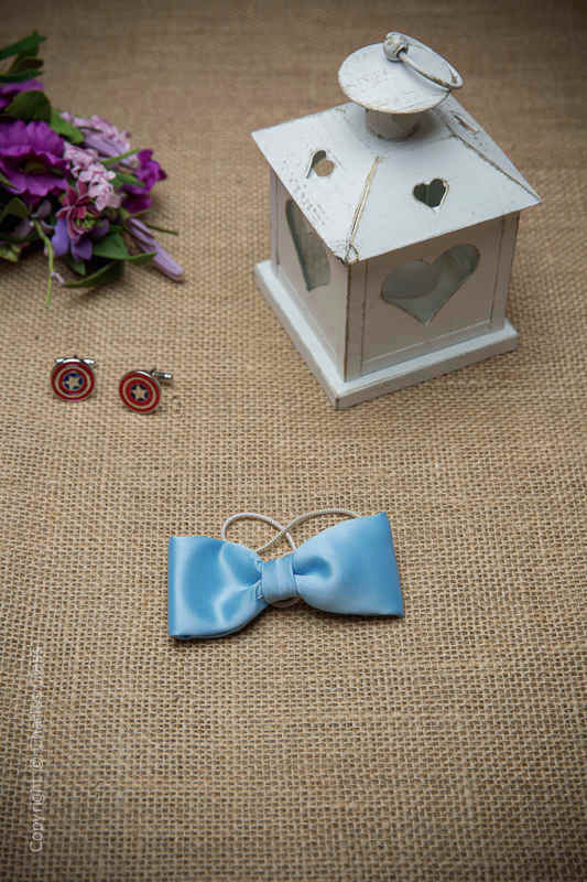 Boys Sky Blue Elasticated Dickie Bow | Children's Sky Blue Bow Tie