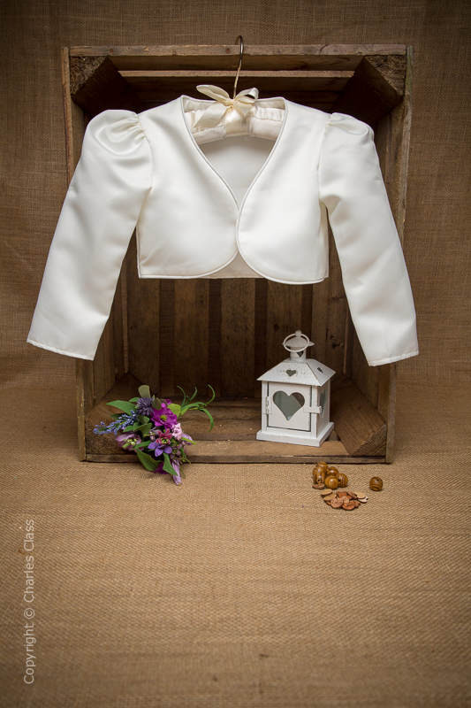 Girls Ivory Bolero Jacket | Flower Girl Bolero | Long Sleeve Bolero