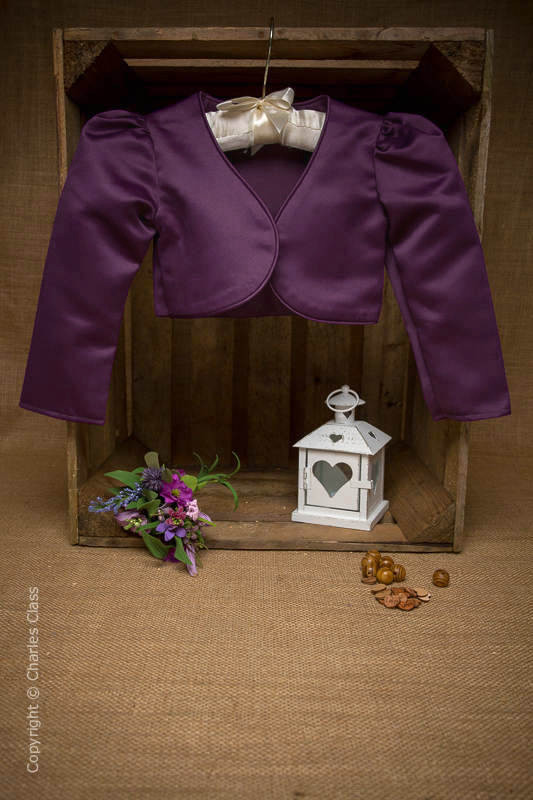 Girls Plum Bolero Jacket | Flower Girl Bolero | Charles Class