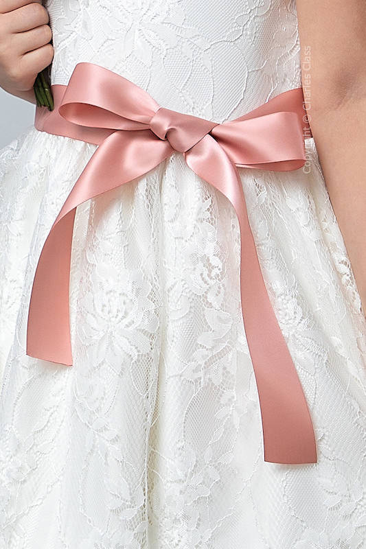 Rose Gold Flower Girl Sash | Girls Dress Sash | Charles Class