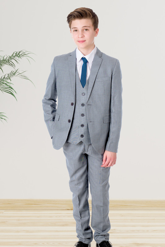 Matching Father & Son Light Grey Wedding Suit | Slim Fit Wedding Suit