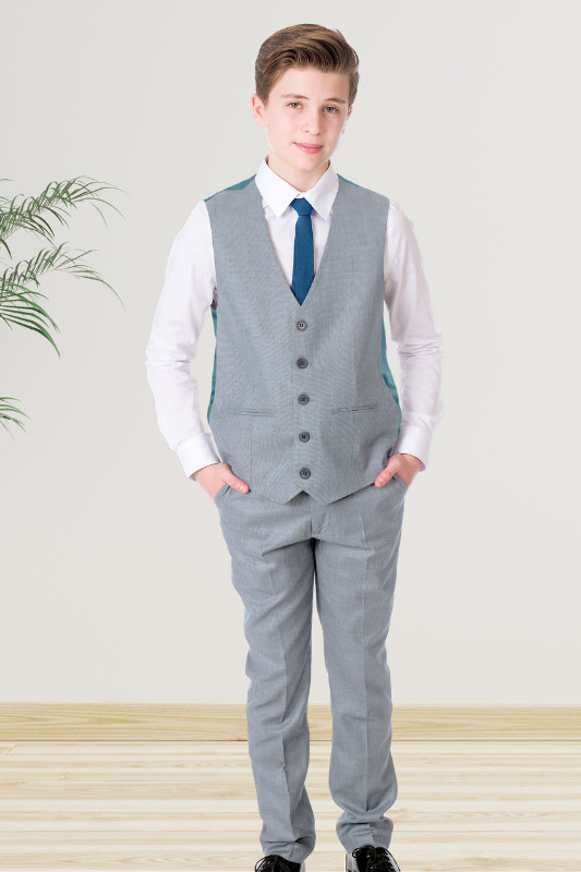 Matching Father & Son Light Grey Wedding Suit | Slim Fit Wedding Suit