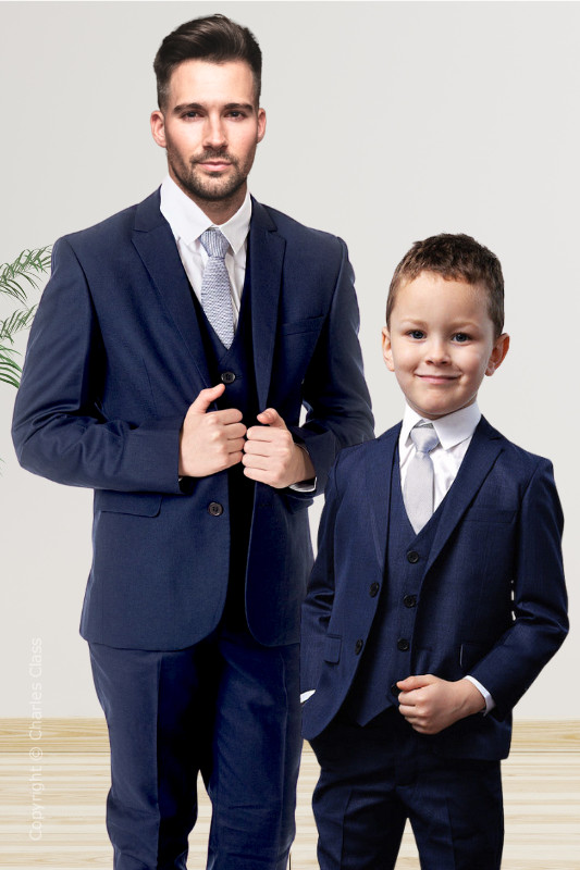 Matching Father & Son Navy Wedding Suit | Slim Fit Wedding Suit