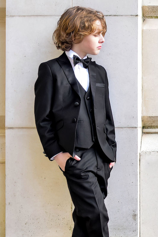 Matching Father & Son Black Tuxedo Wedding Suit | Slim Fit Tux Suit